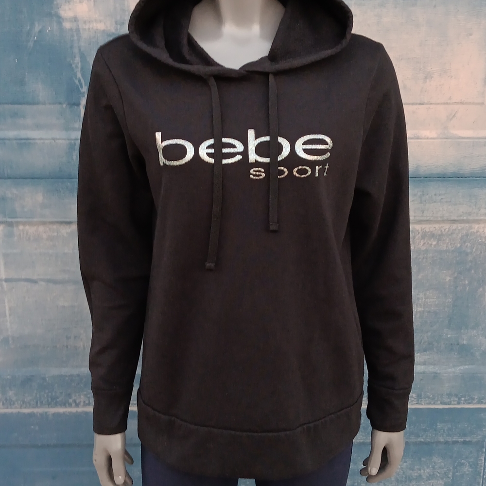 Bebe Sport Ladies Black Signature Logo Hoodie - Gem